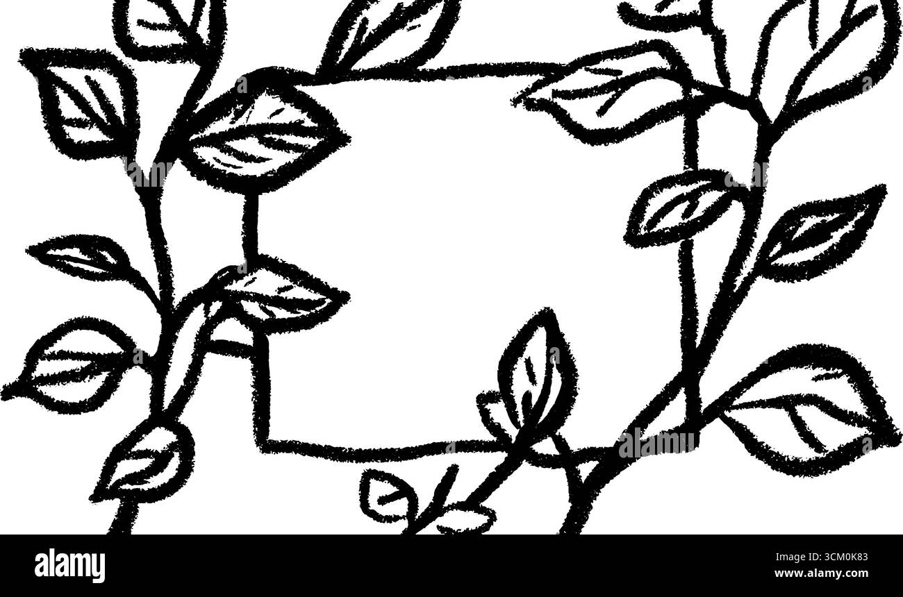 Nature-inspired square frame of overlapping leaves for creative designs ...