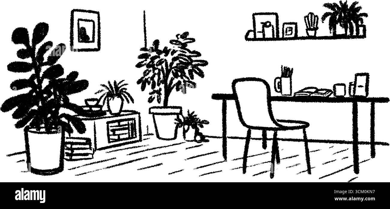 Creative workspace art supplies Black and White Stock Photos & Images ...