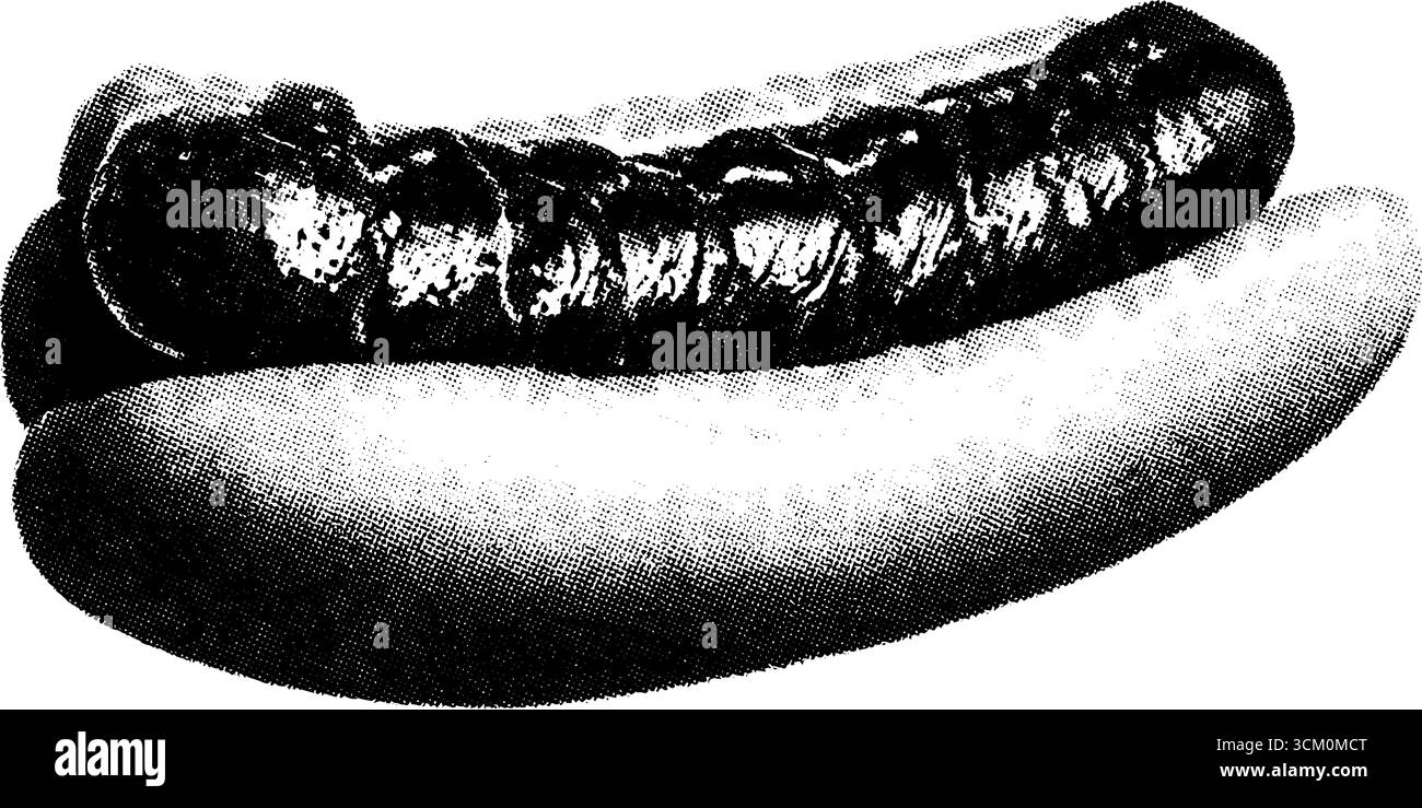 Retro pop art composition featuring halftone hotdog with vintage ...