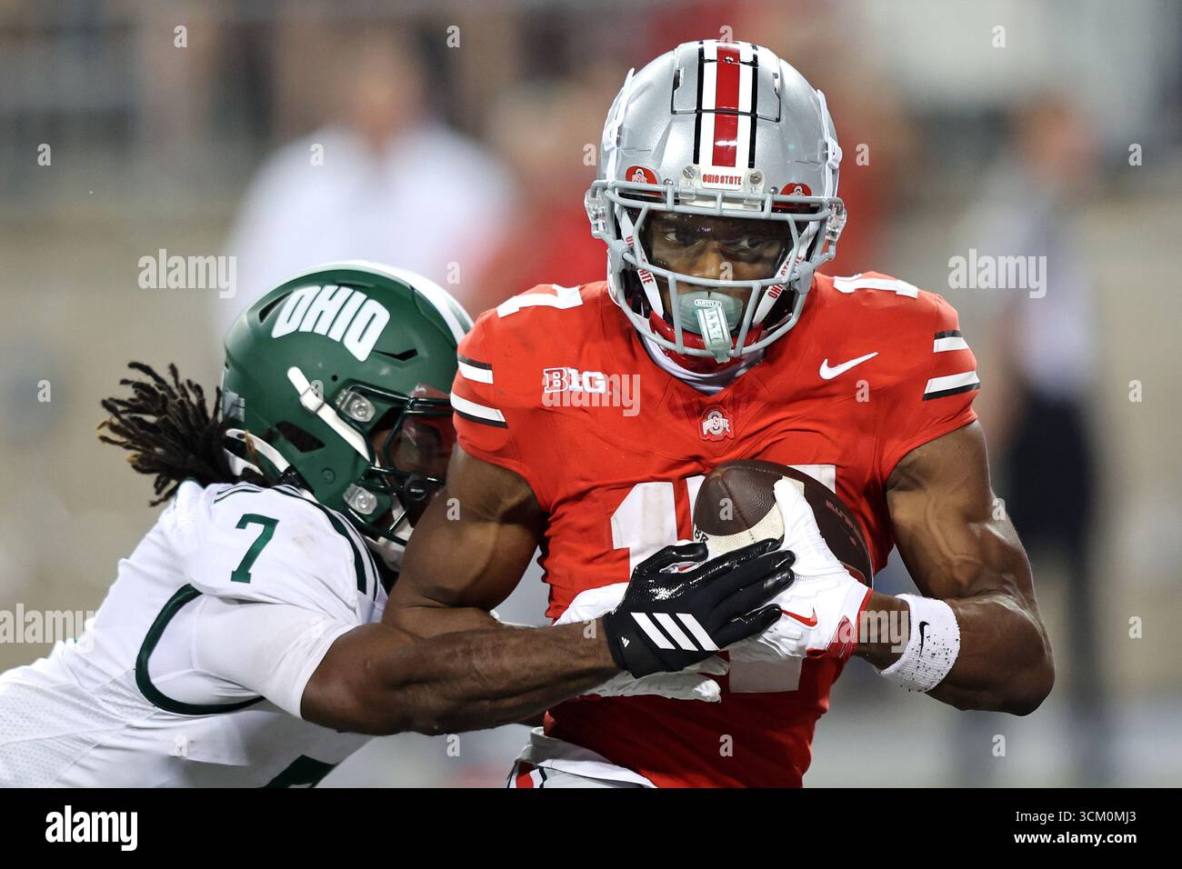 Ohio State Buckeyes Carnell Tate (17) makes a touchdown catch over Ohio ...