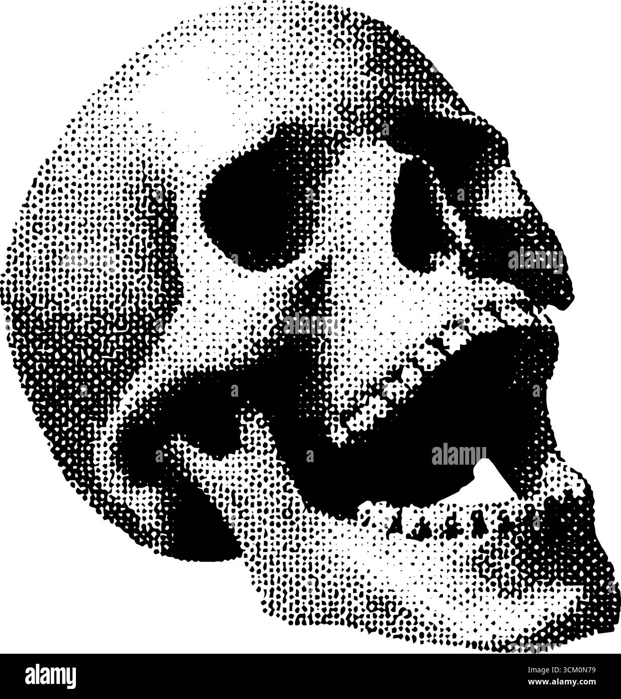 Punk skull with lipstick in vintage halftone style for edgy design ...