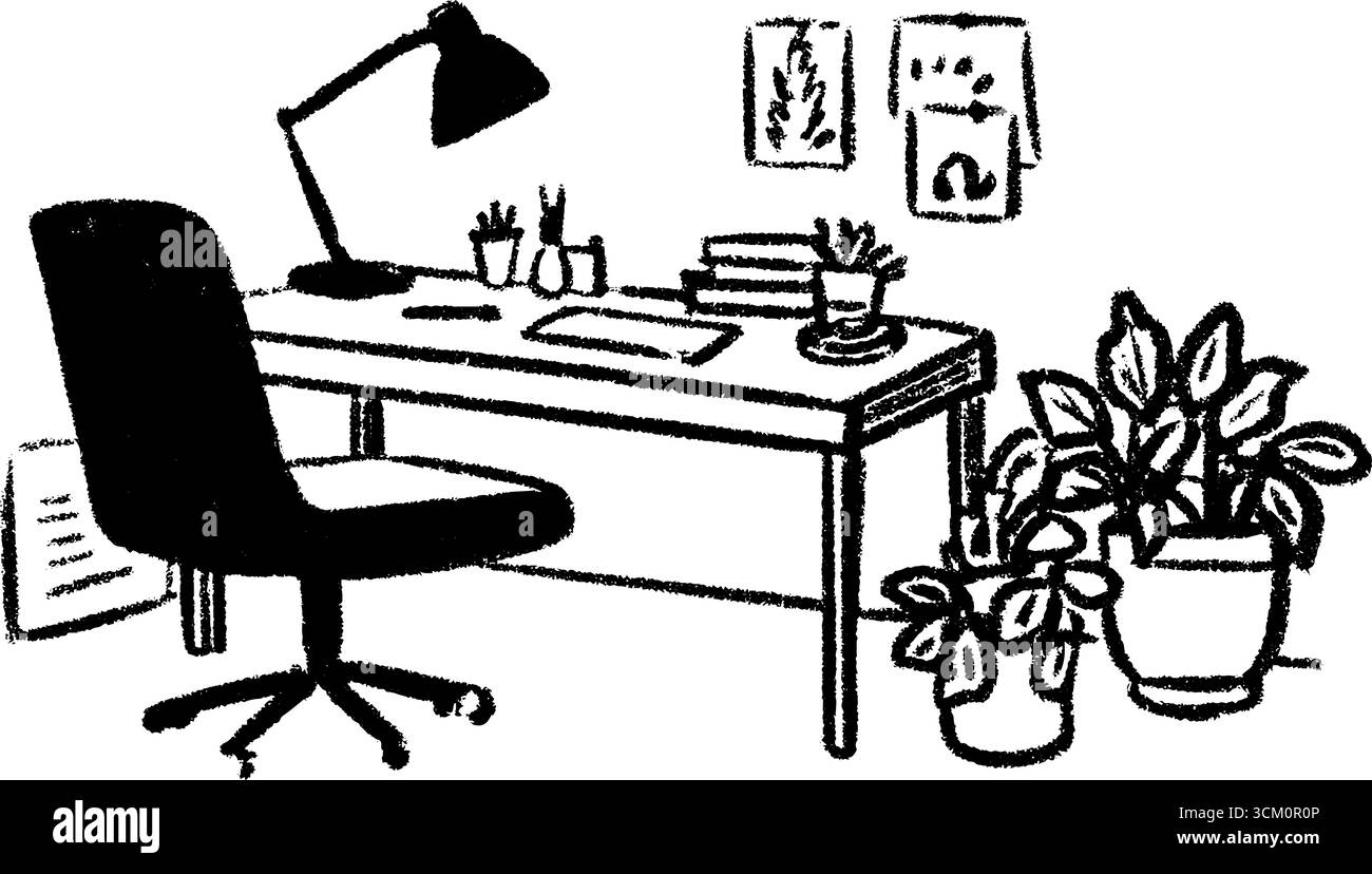 Creative workspace setup Black and White Stock Photos & Images - Alamy