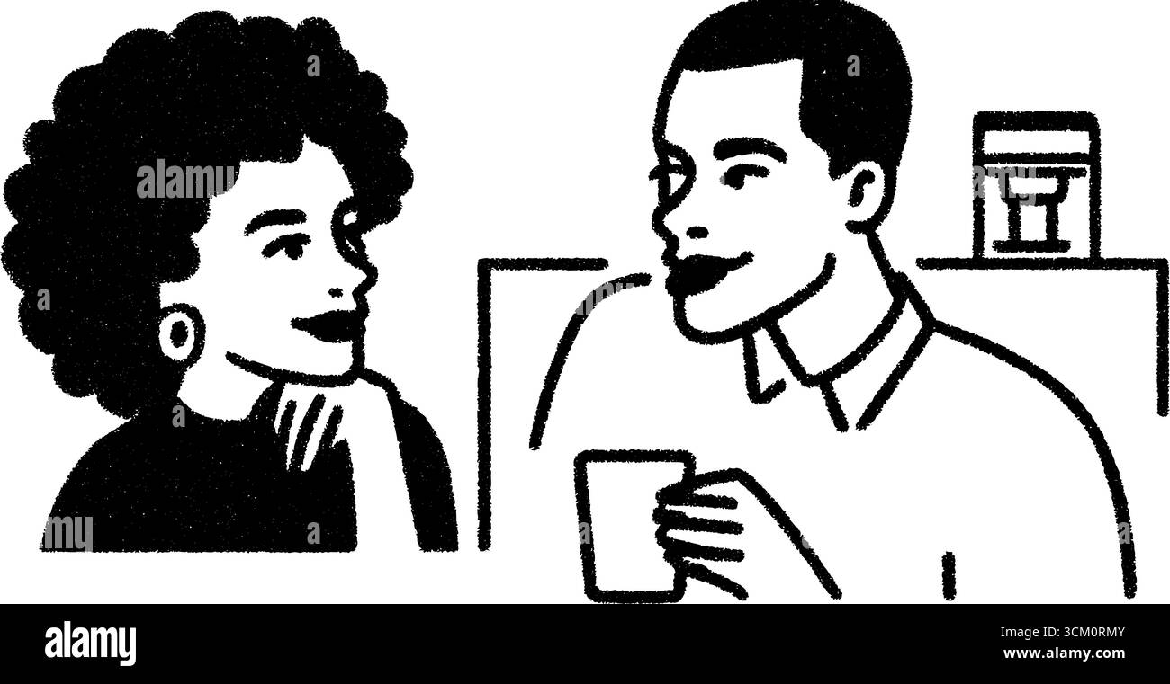 Chatting over a coffee Stock Vector Images - Alamy