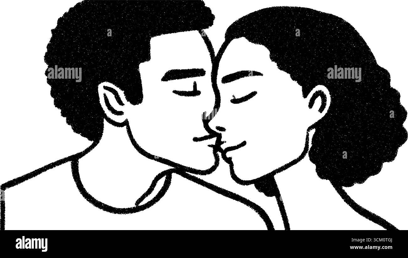 Romantic moment: a sketch of connection and intimacy Stock Vector Image ...