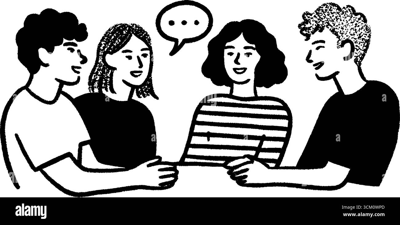 Group students talking, class Stock Vector Images - Alamy