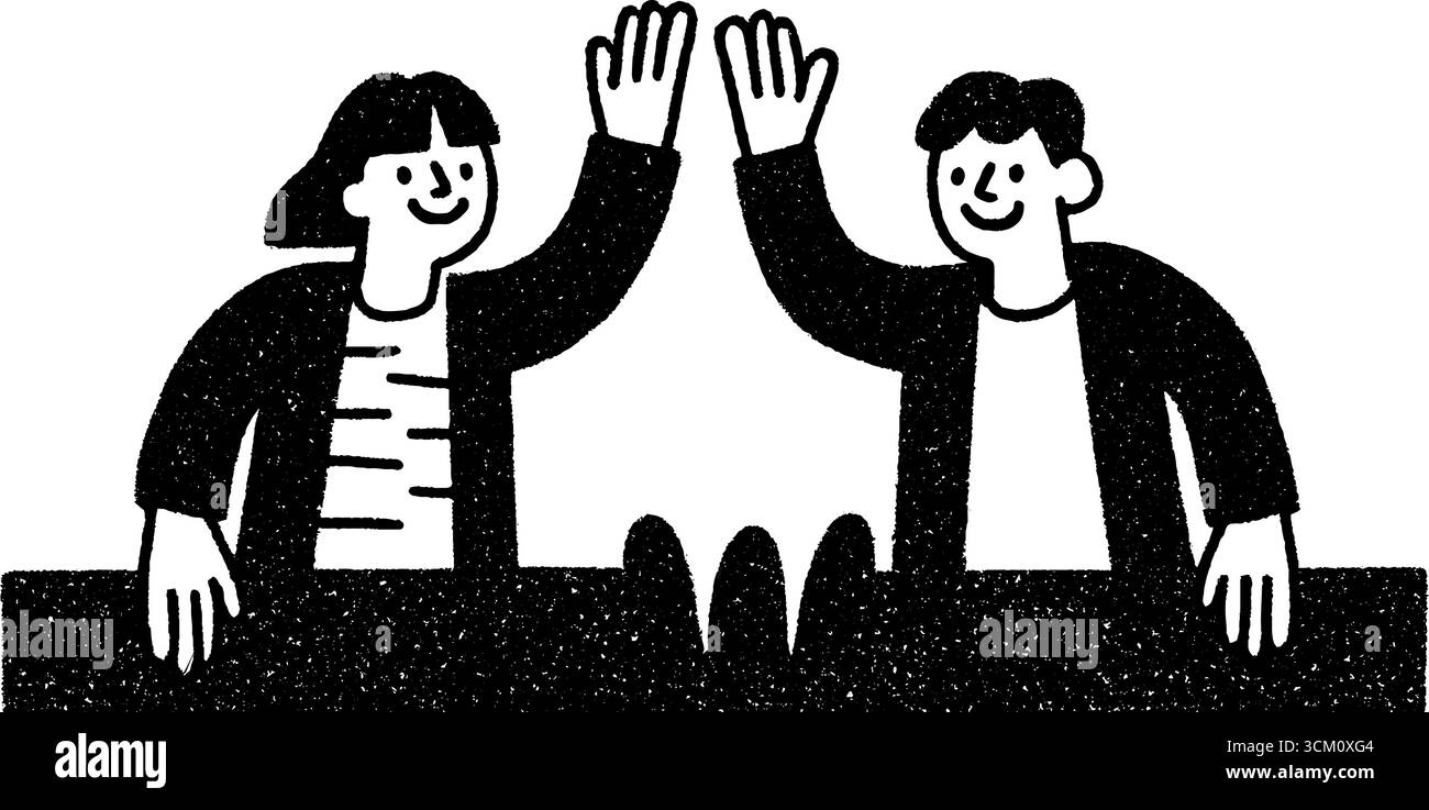 Collaborative wall painting scene Stock Vector Images - Alamy