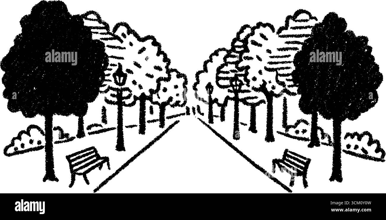 Serene park pathway shaded Stock Vector Images - Alamy