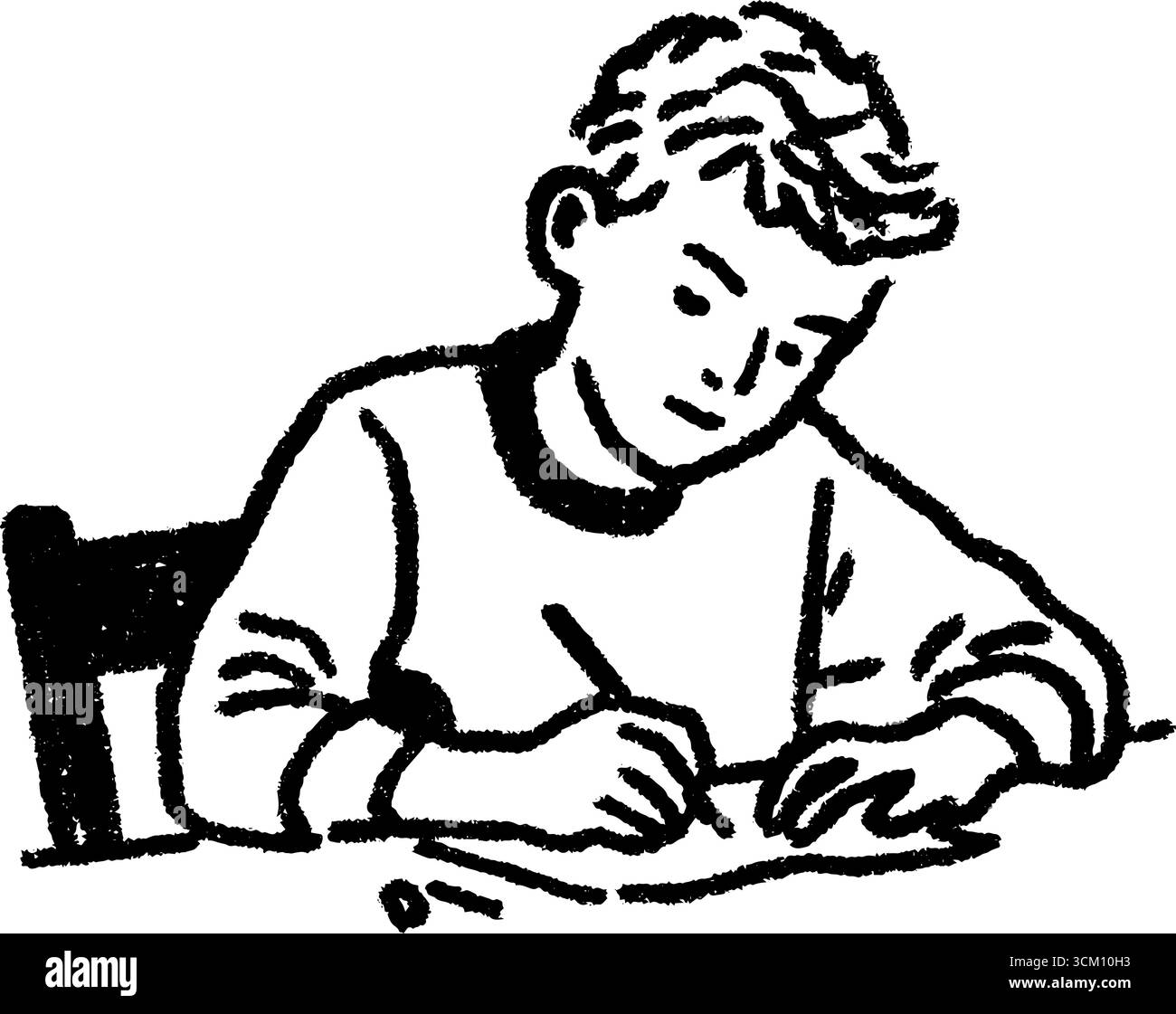 Student desk thinking Black and White Stock Photos & Images - Alamy