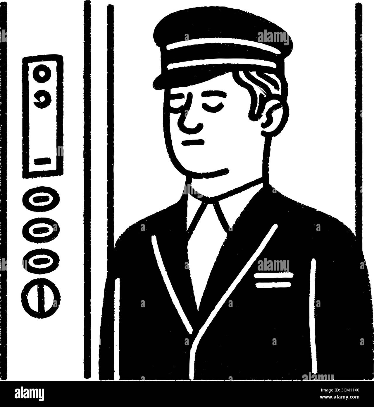 Elevator operator Black and White Stock Photos & Images - Alamy