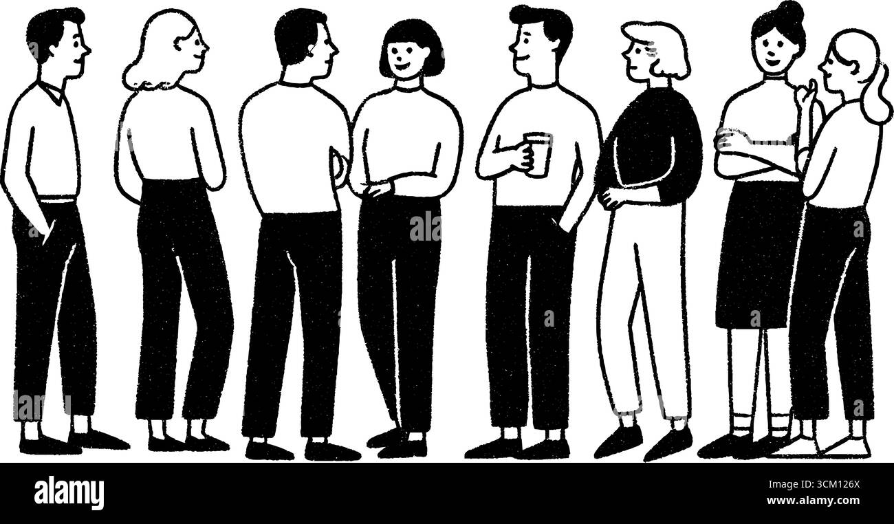 Casual team stand up Stock Vector Images - Alamy