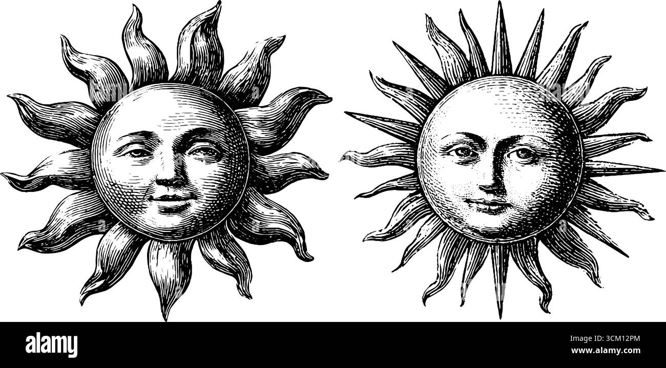 Vintage sun rays and brightness dial design for retro art Stock Vector ...