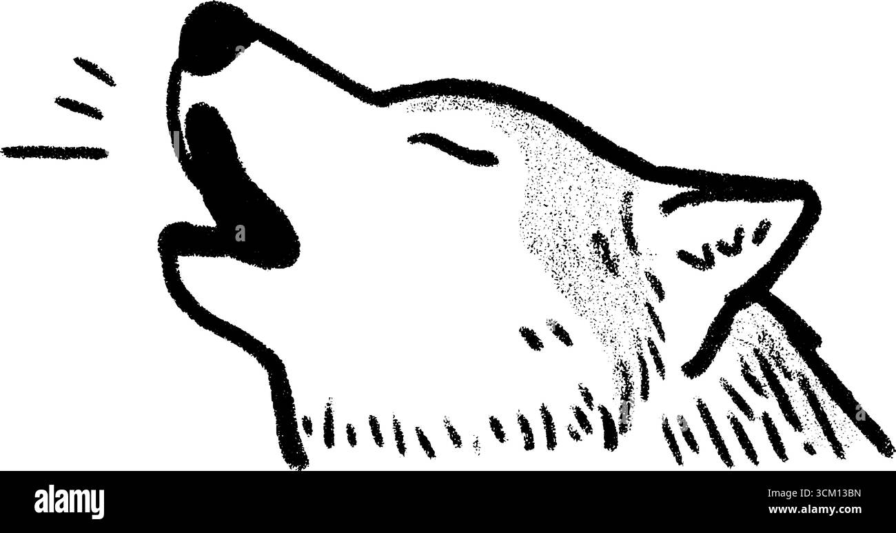 Wolf howling sketch art hi-res stock photography and images - Alamy