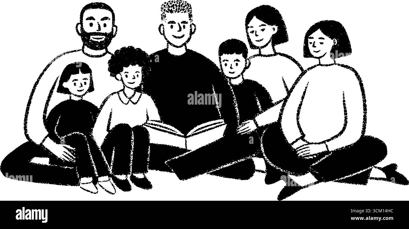 Multigenerational family smiling Black and White Stock Photos & Images ...