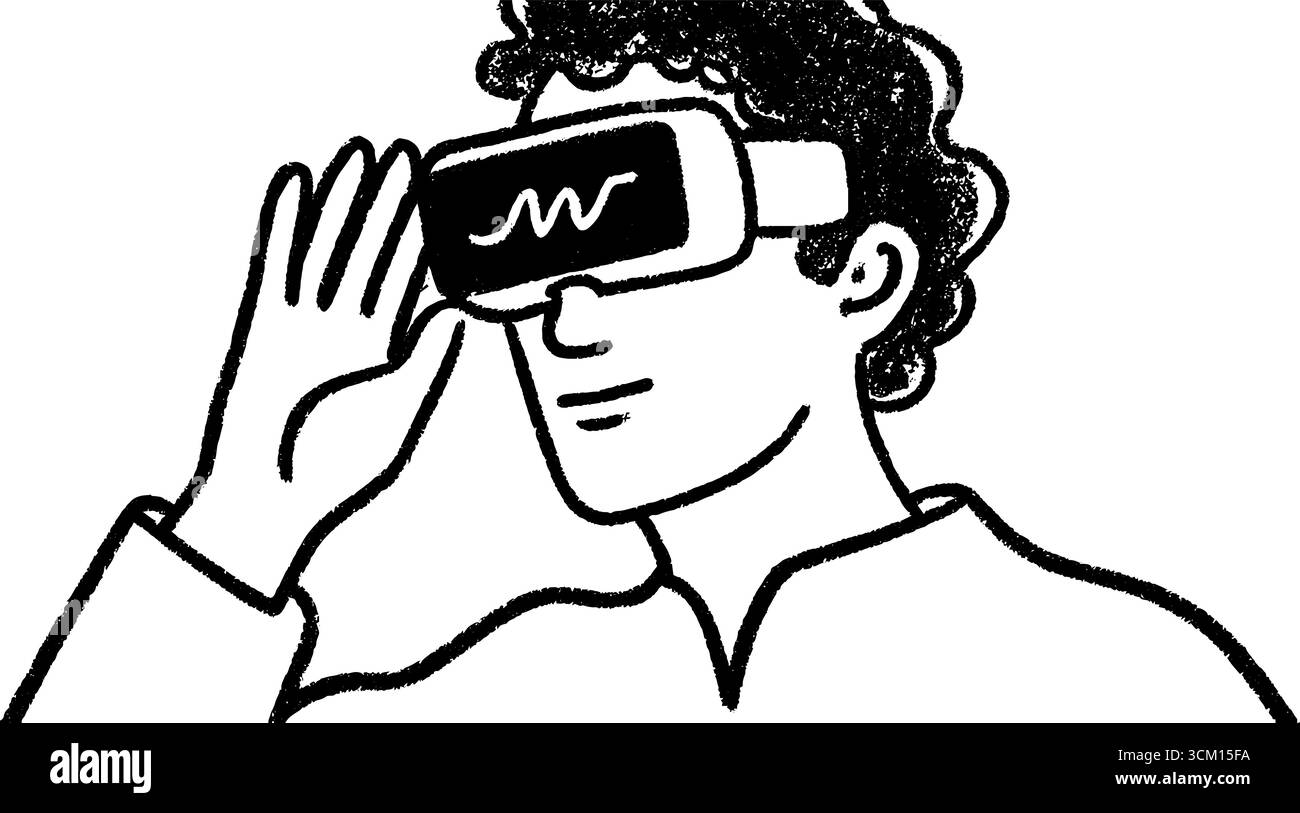 Exploring virtual reality in Stock Vector Images - Alamy