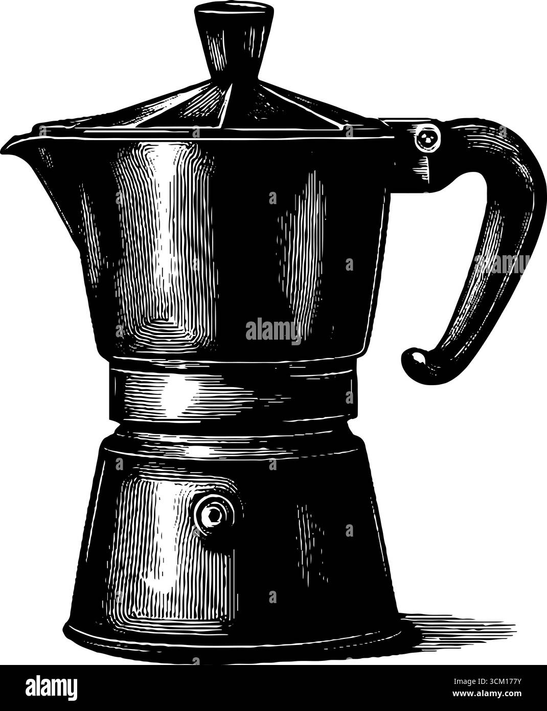 Vintage coffee pot engraving for retro design and decorating projects ...