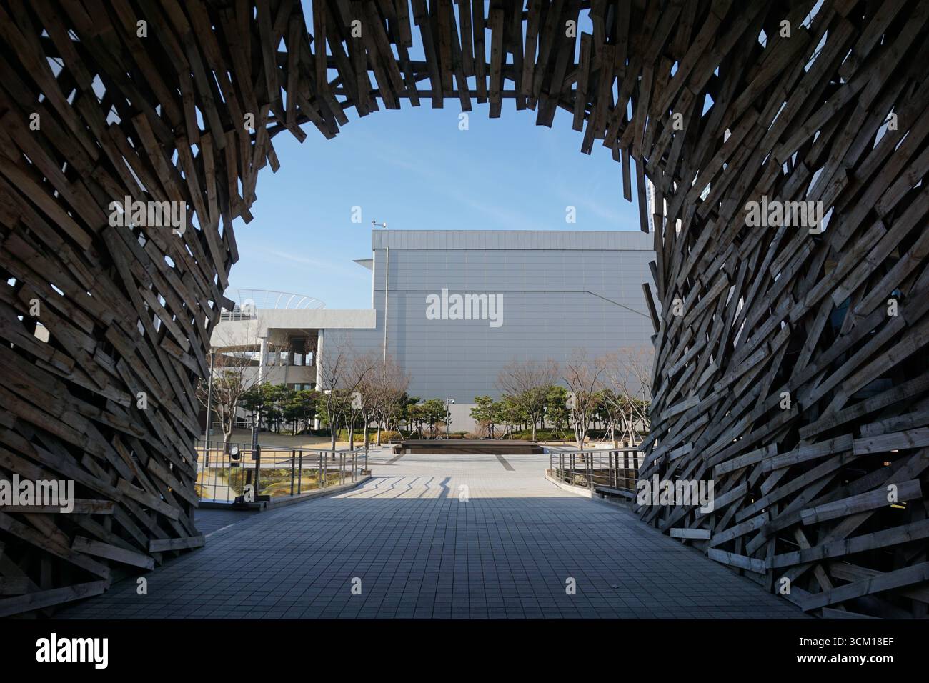 Busan, South Korea: Gate of Busan Museum of Art in Busan Olympic Park ...