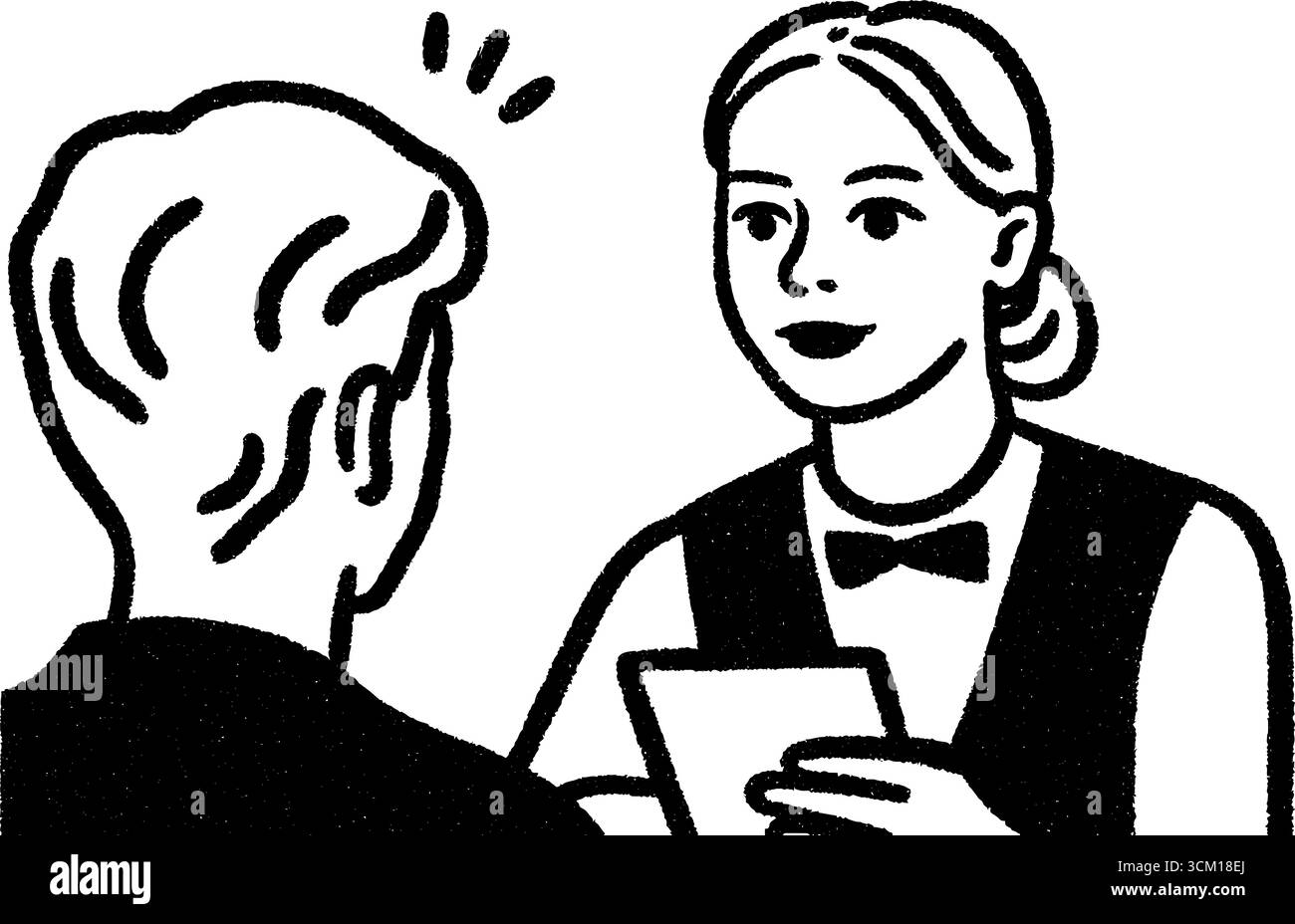 Hotel receptionist welcoming guest with friendly service for ...