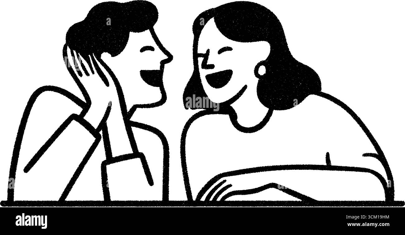 Friends laughing together social Stock Vector Images - Alamy