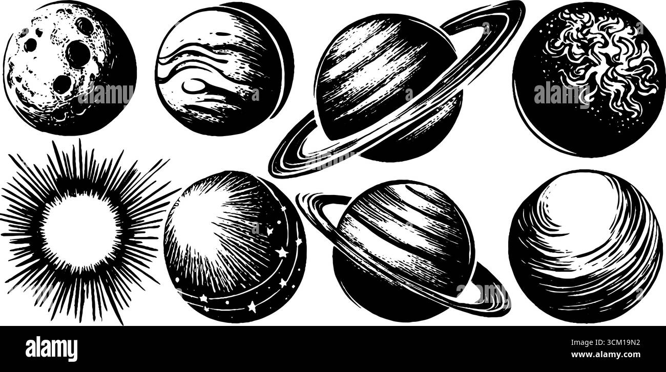 Celestial bodies lunar phases Stock Vector Images - Alamy