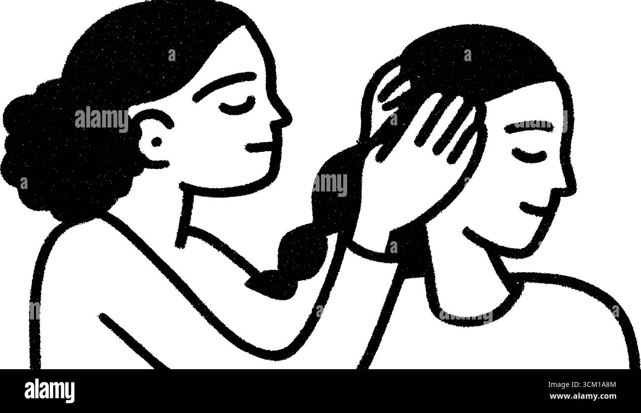 Braiding hair Black and White Stock Photos & Images - Alamy