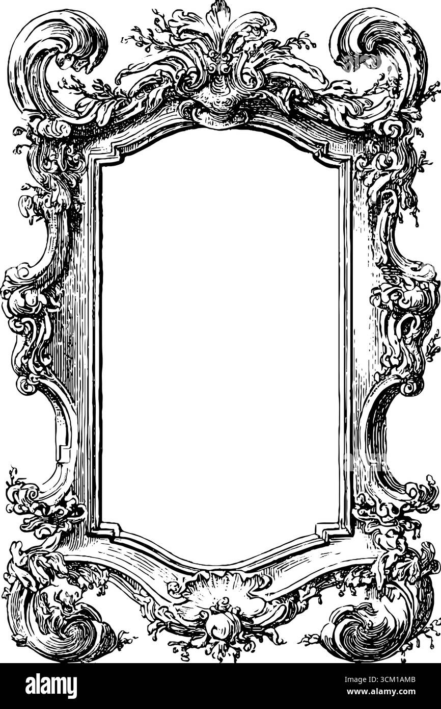Surreal baroque frame with melting corners - vintage design for art and ...