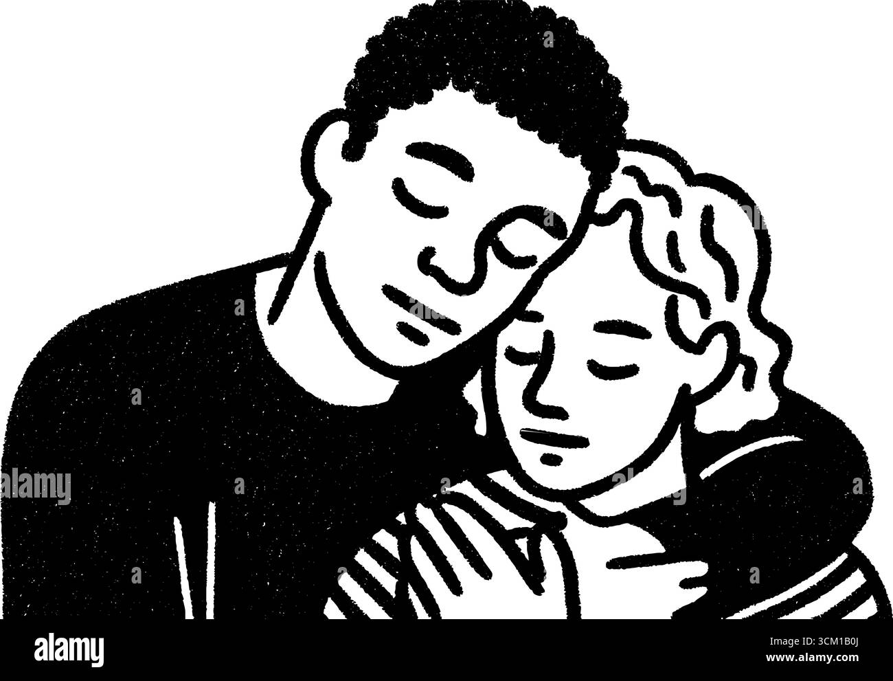 Embrace togetherness Black and White Stock Photos & Images - Alamy