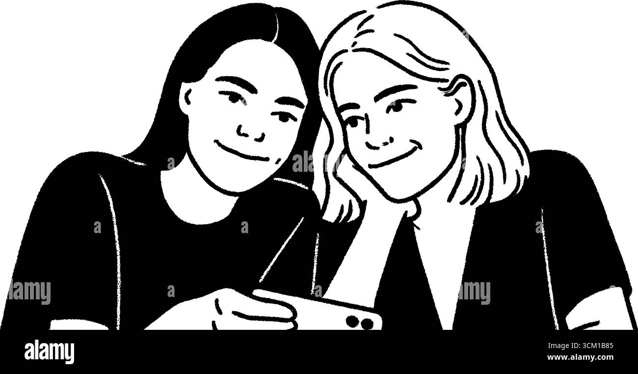 Two friends funny Black and White Stock Photos & Images - Alamy