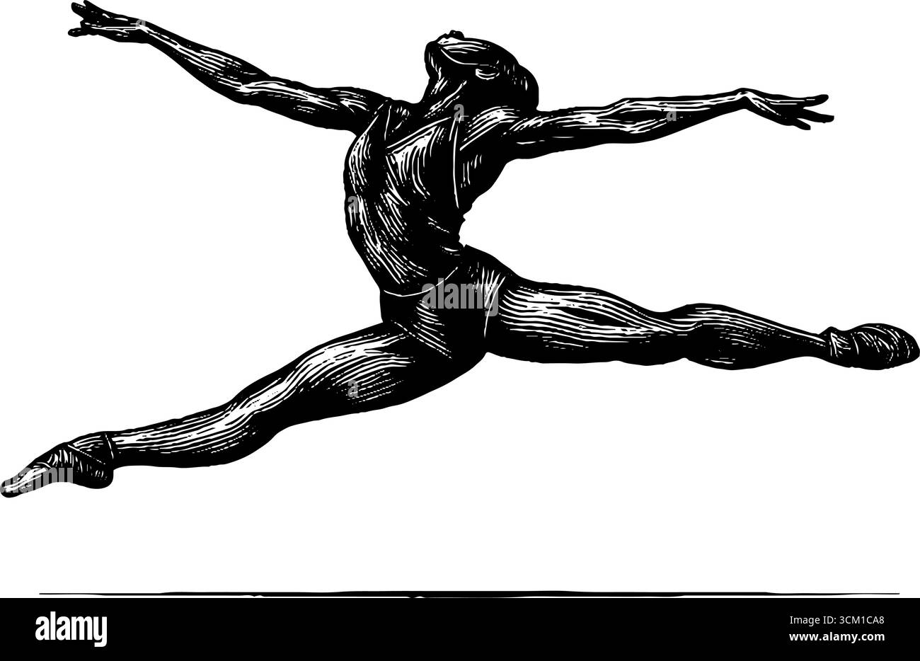 Gymnastic elegance in motion - artistic representation of gymnast ...