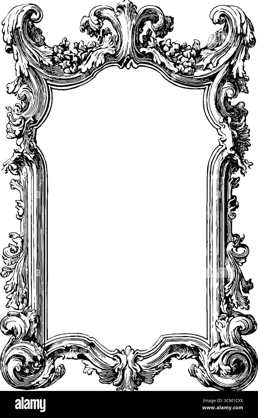 Surreal melting baroque frame with dripping corners - retro design for ...