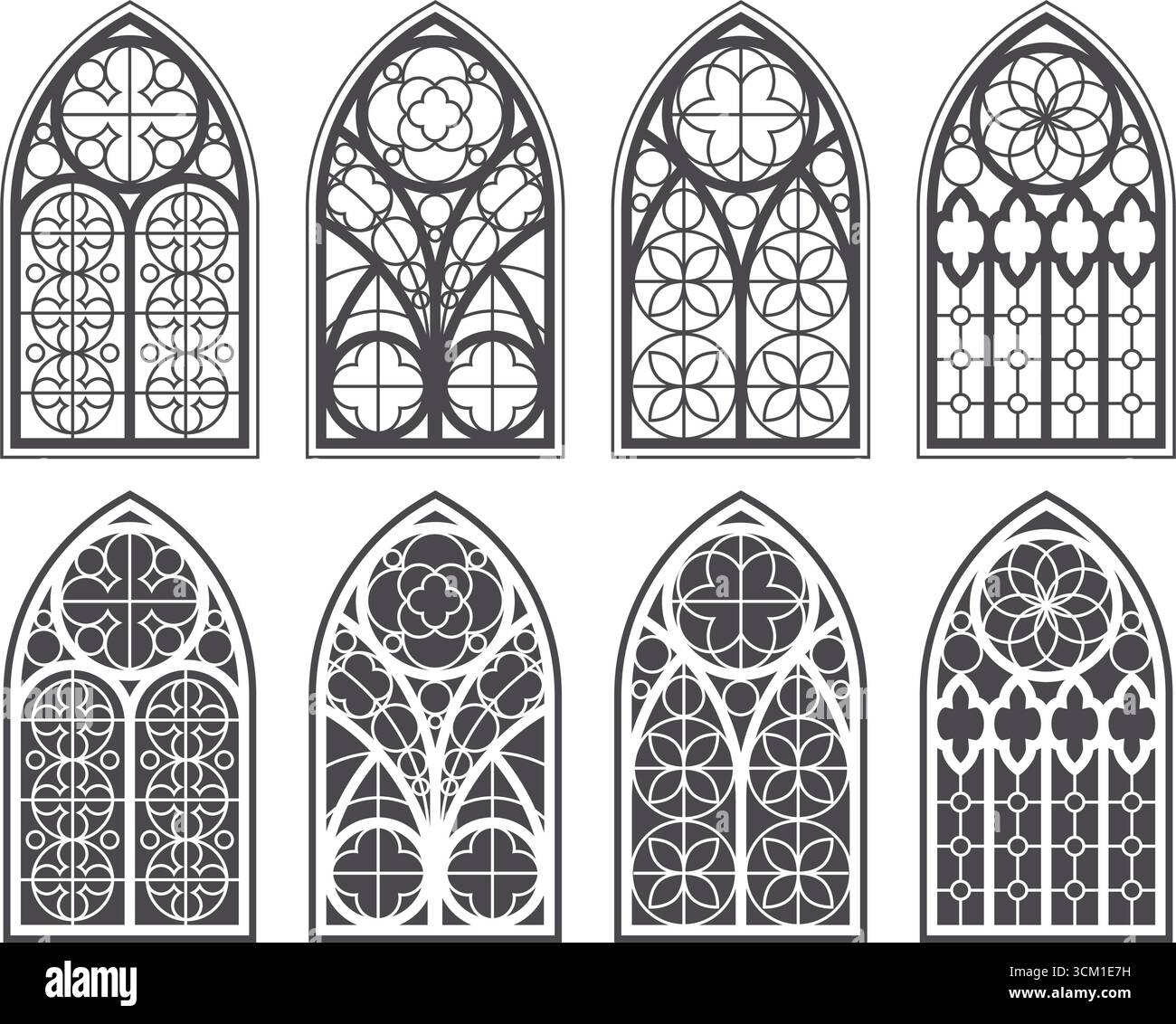 Arched church window Stock Vector Images - Alamy