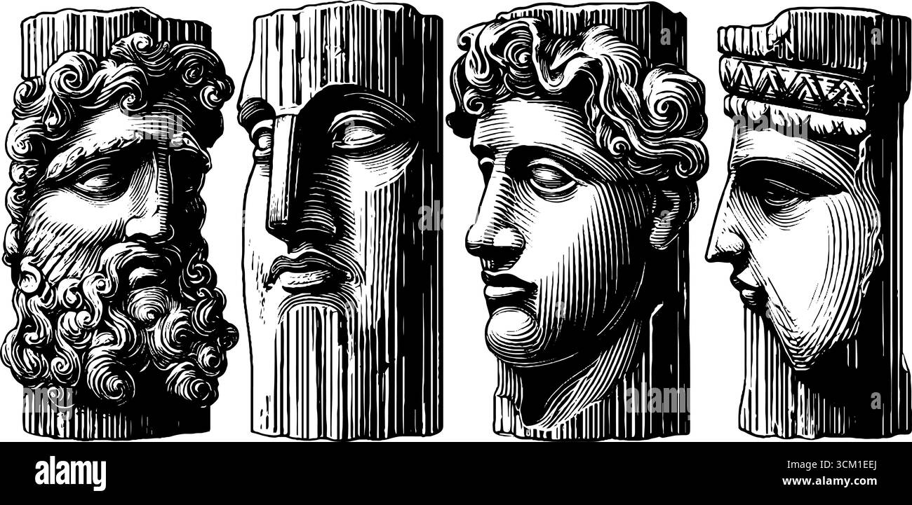 Decorative wall carvings in Stock Vector Images - Alamy