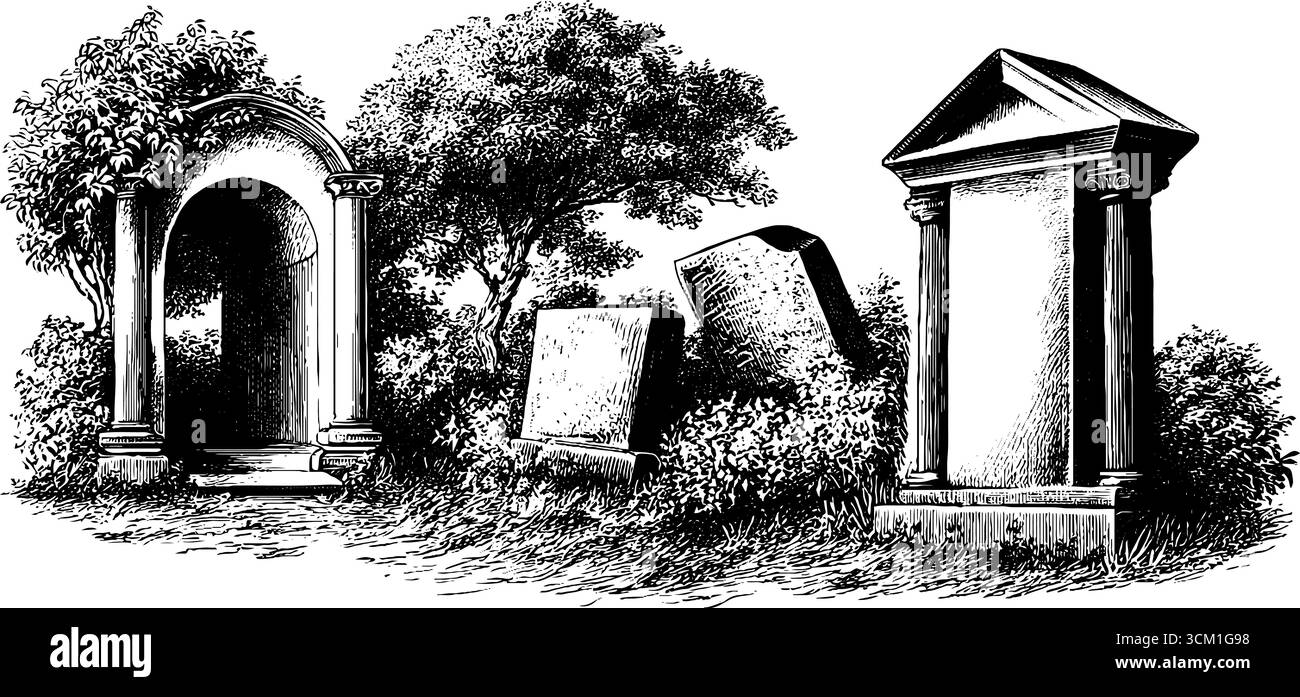 Graveyard architecture Cut Out Stock Images & Pictures - Alamy