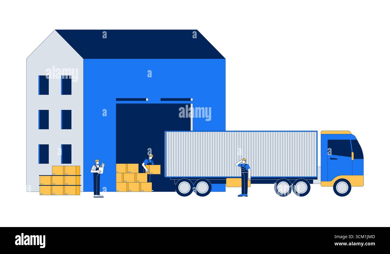 Warehouse workers boxes Cut Out Stock Images & Pictures - Alamy