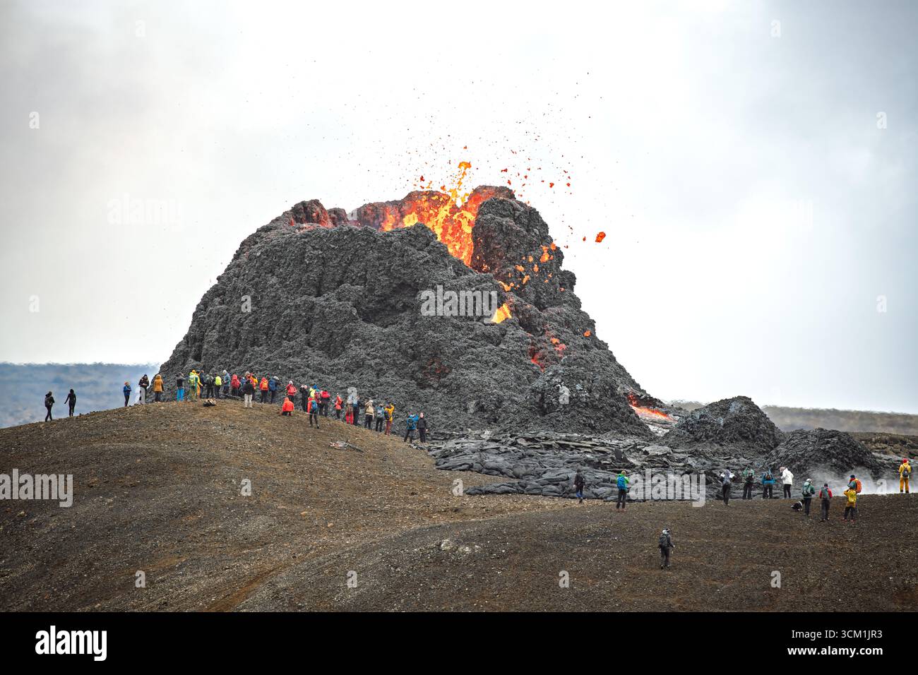 The Geldingadalir volcanic eruption began in late March 2021 on Iceland ...