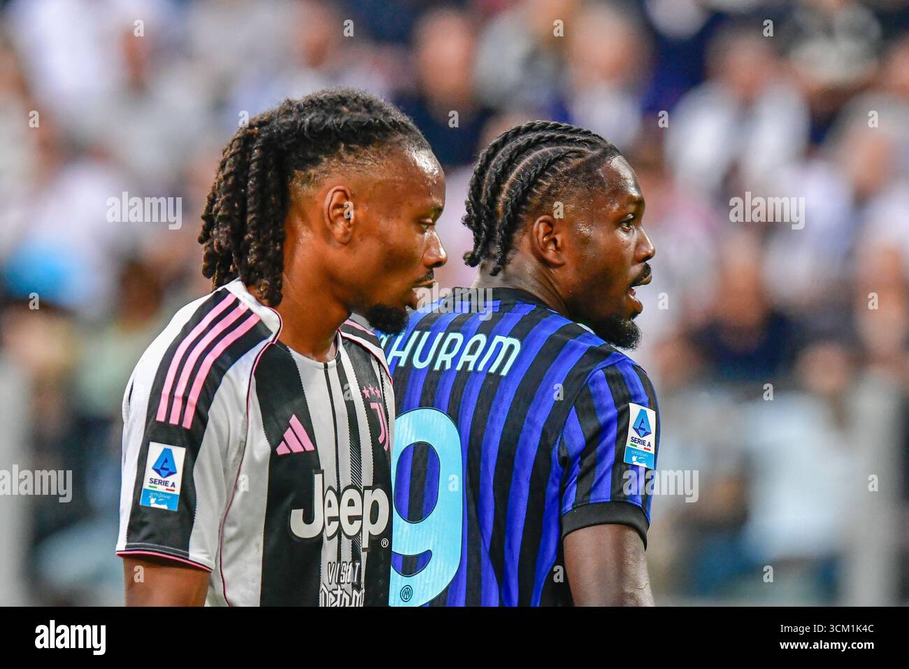 Khephren Thuram of Juventus and Marcus Thuram of Inter during Juventus ...