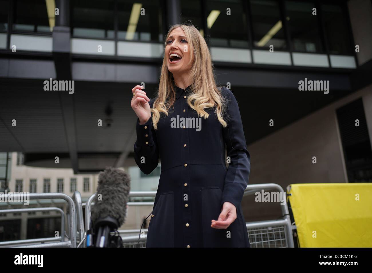 Shadow education secretary Laura Trott speaks to the media outside BBC ...
