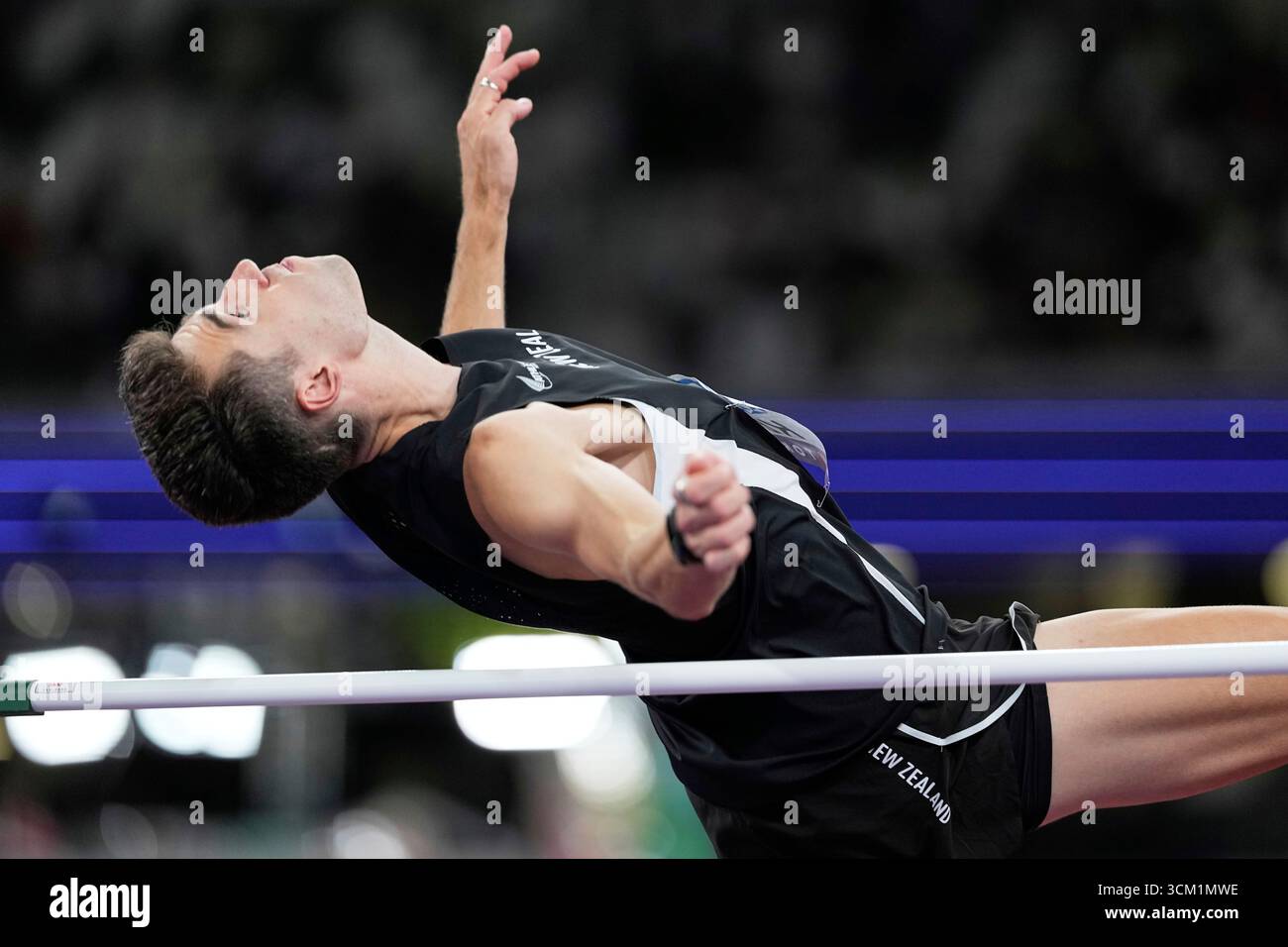 New Zealand's Hamish Kerr competes in the men's high jump qualification ...