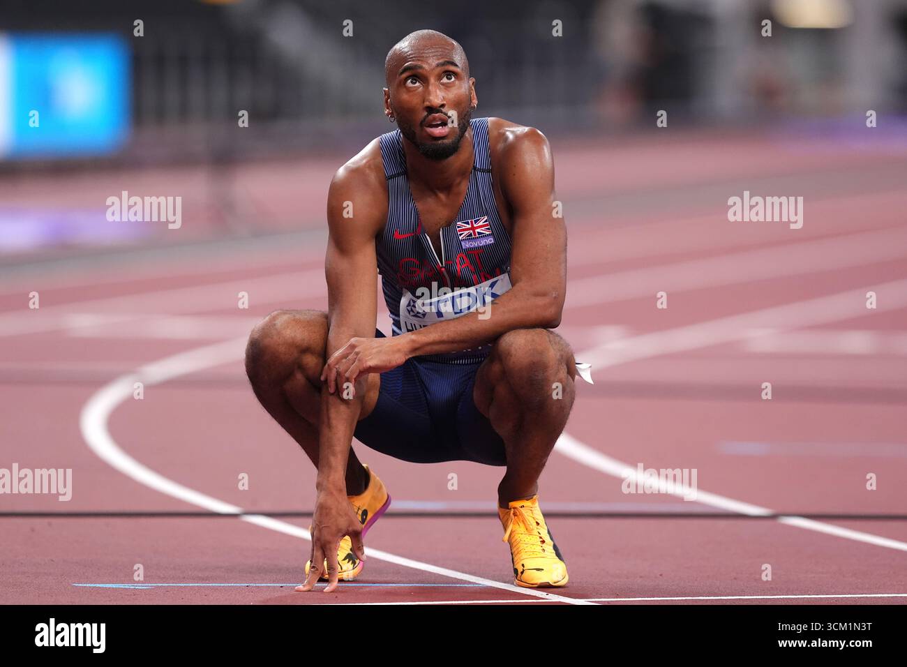 Matthew Hudson-Smith from Great Britain reacts after finishing fourth ...