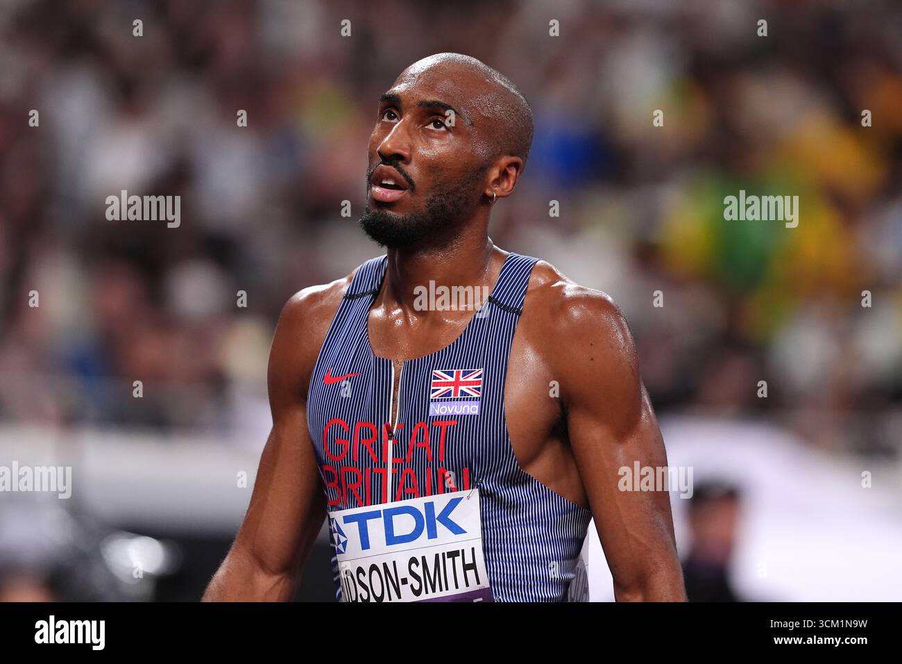 Matthew Hudson-Smith from Great Britain reacts after finishing fourth ...