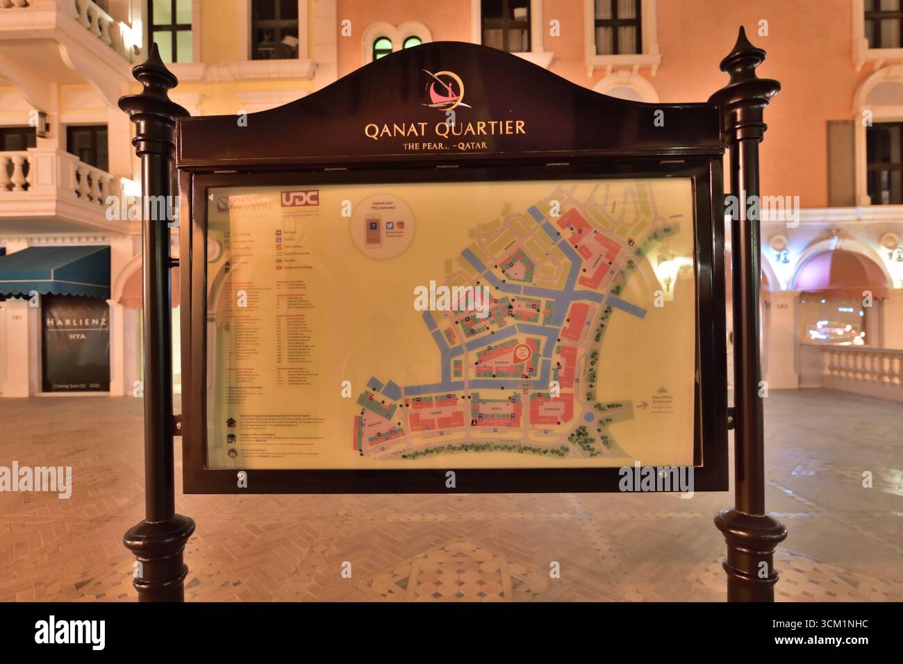 Doha, Qatar - Nov 22. 2019. District Qanat Quartier on the Pearl Island ...