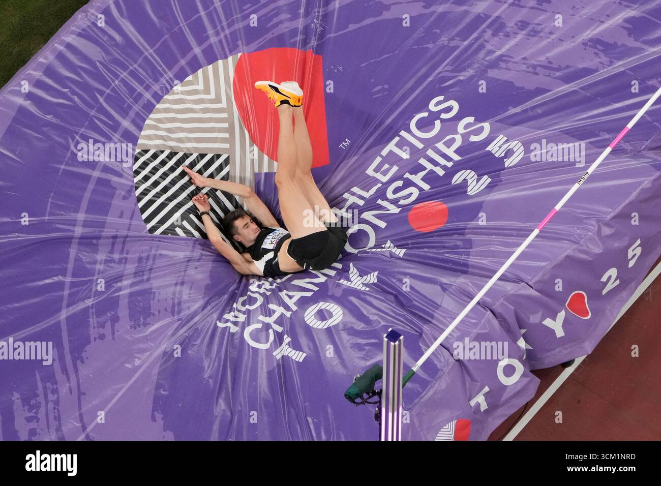 New Zealand's Hamish Kerr competes in the men's high jump qualification ...