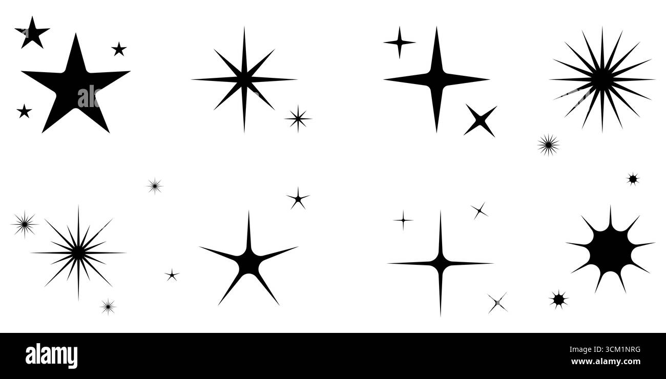 Collection star shapes Black and White Stock Photos & Images - Alamy