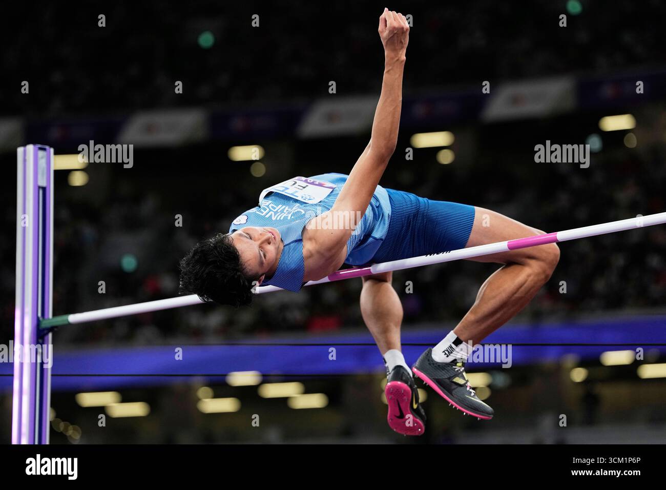 Taiwan's Fu Chao-hsuan competes in the men's high jump qualification at ...