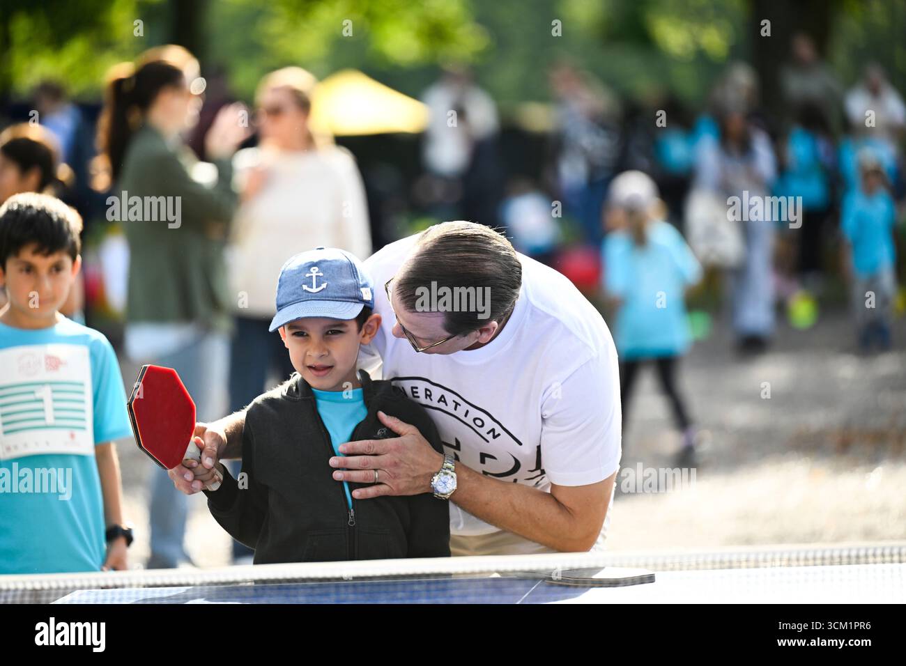 Prince Daniel plays table tennis with Josef during Pep Day in ...