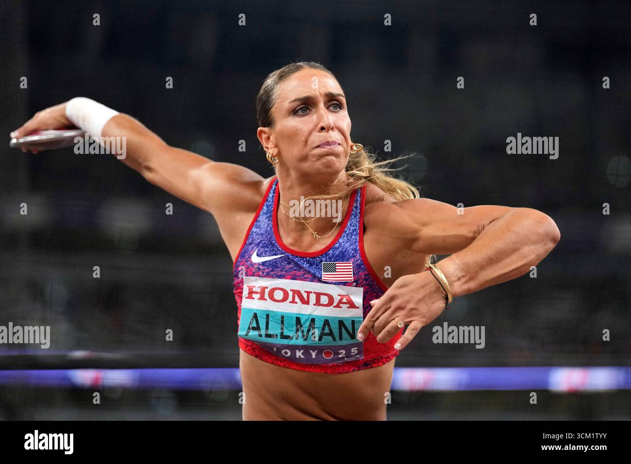 United States' Valarie Allman makes an attempt in the women's discus ...