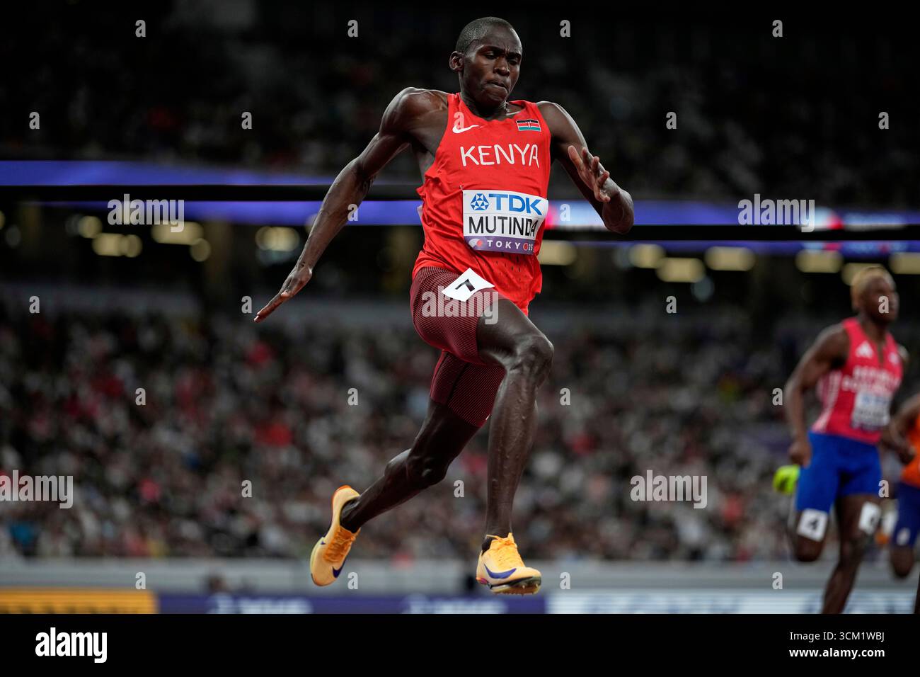 Kenya's George Mutinda races in a men's 400 meters heat at the World ...
