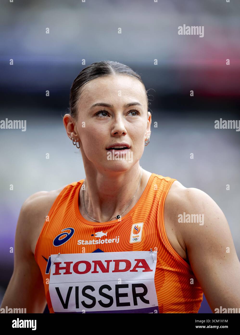 TOKYO - Nadine Visser in the 100-meter hurdles at the World Athletics ...
