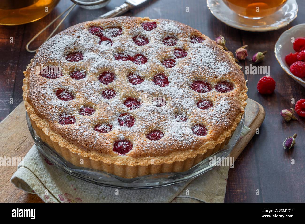 Raspberry frangipane tart with fresh fruit Stock Photo - Alamy