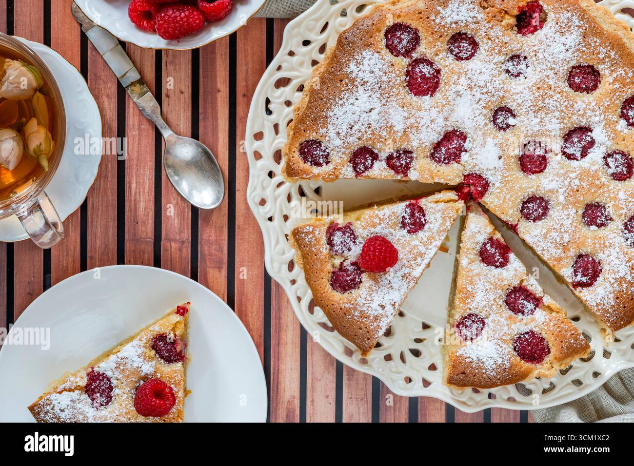 Raspberry frangipane tart with fresh fruit Stock Photo - Alamy