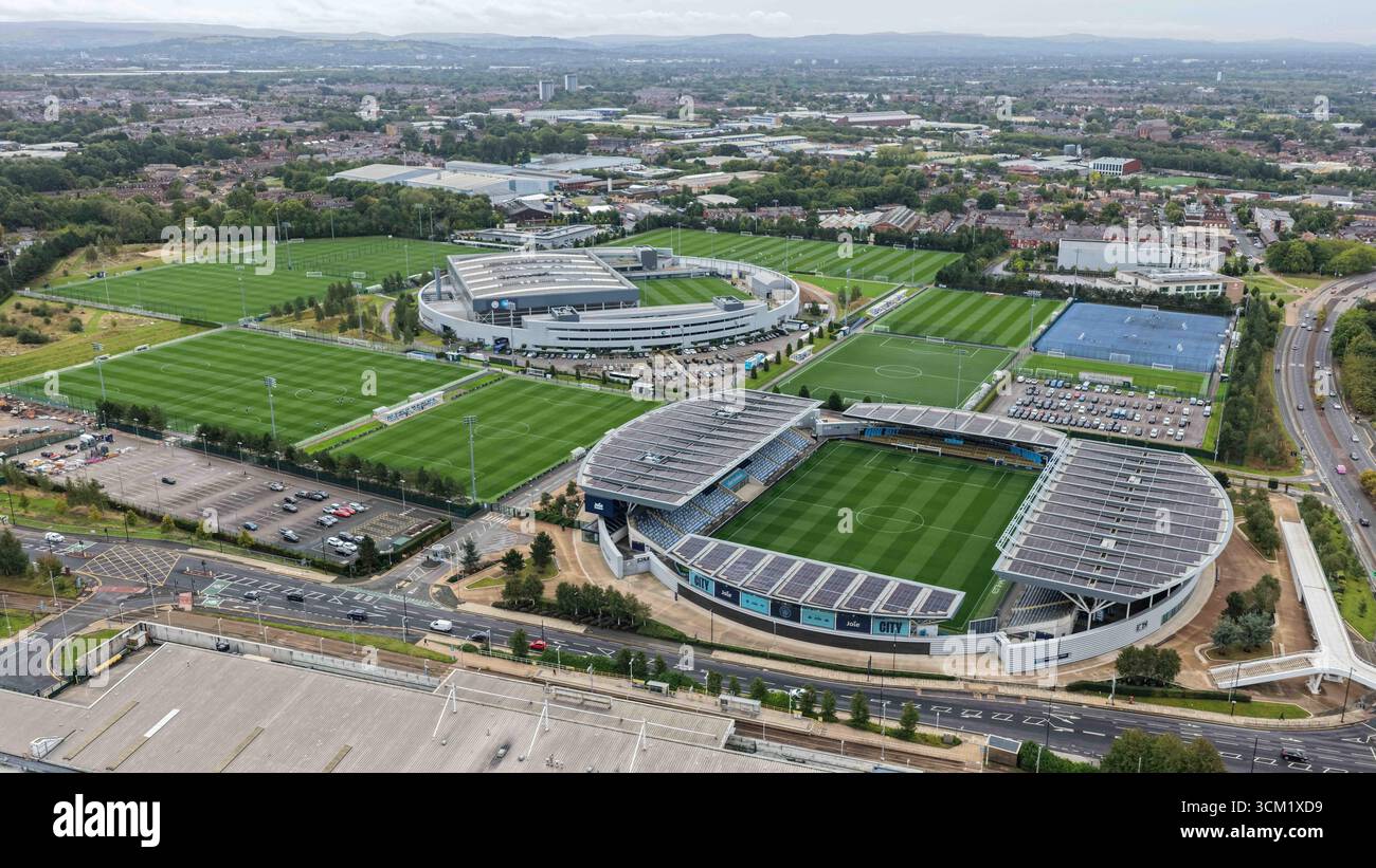 Etihad Campus and the Joe Stadium, Manchester City’s training complex ...